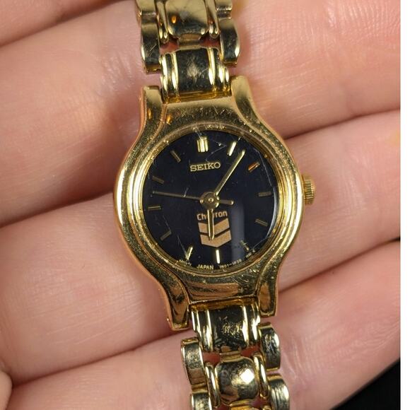 Seiko | Accessories | Vintage Seiko Chevron Gas Station Logo Gold Tone ...